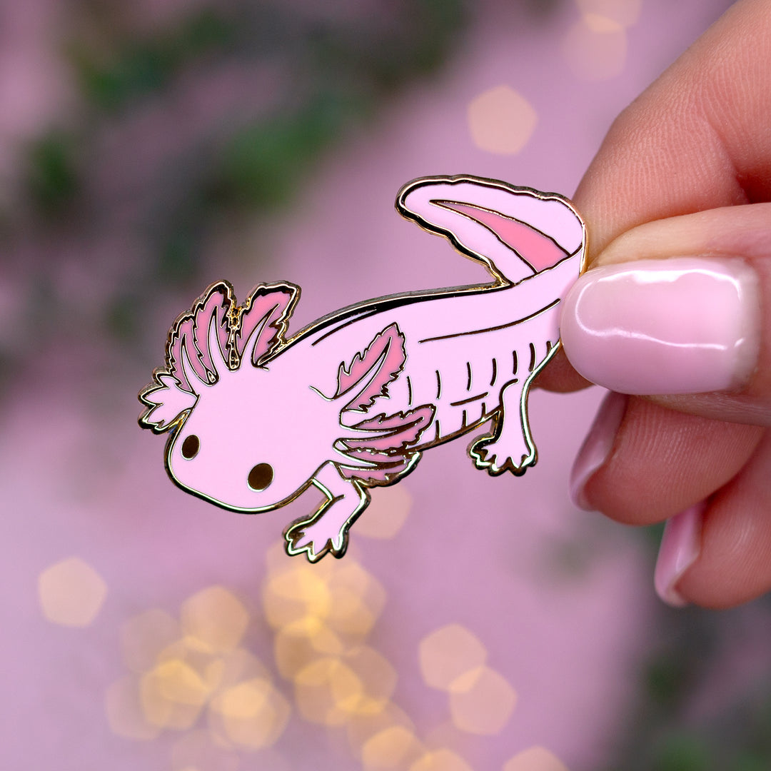 Axolotl Enamel Pin – Botanical Bright