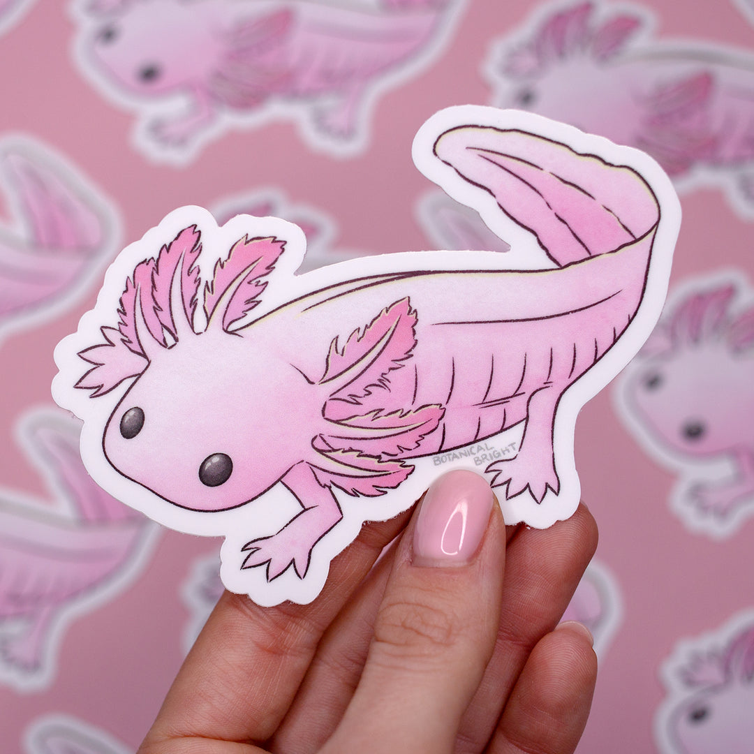Axolotl Waterproof Vinyl Sticker – Botanical Bright