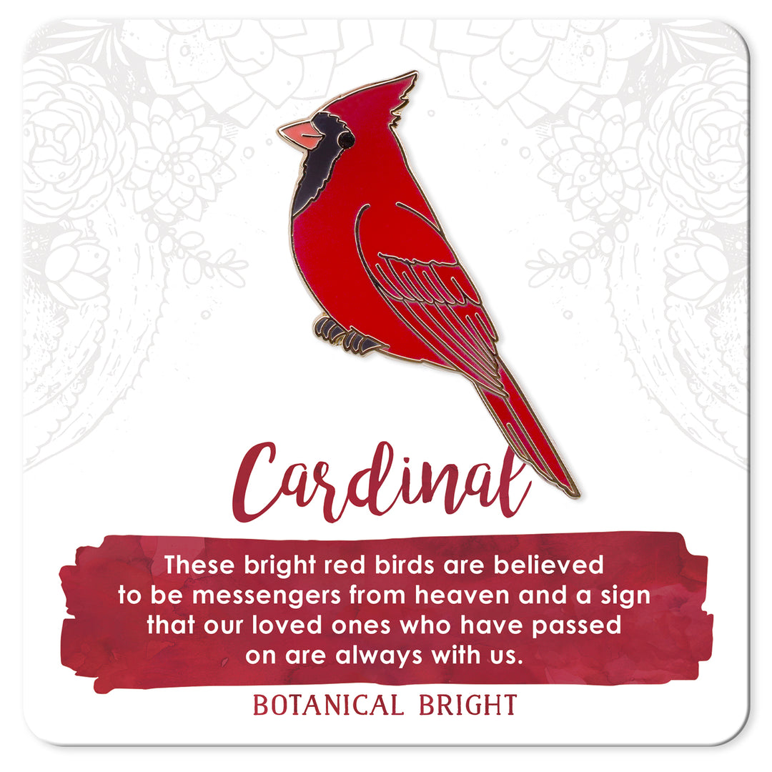 Cardinal Enamel Pin – Botanical Bright