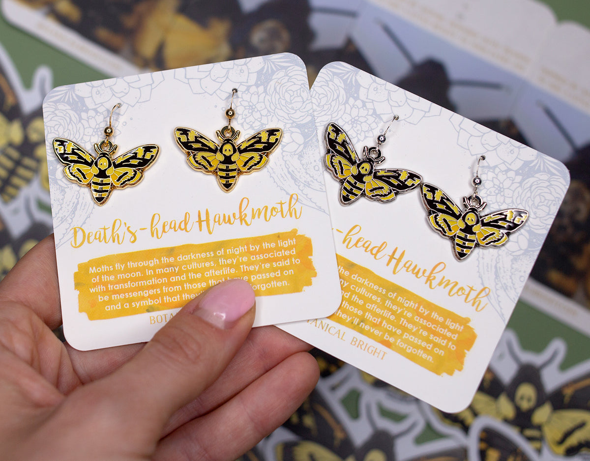 Death's-head Hawkmoth Earrings – Botanical Bright