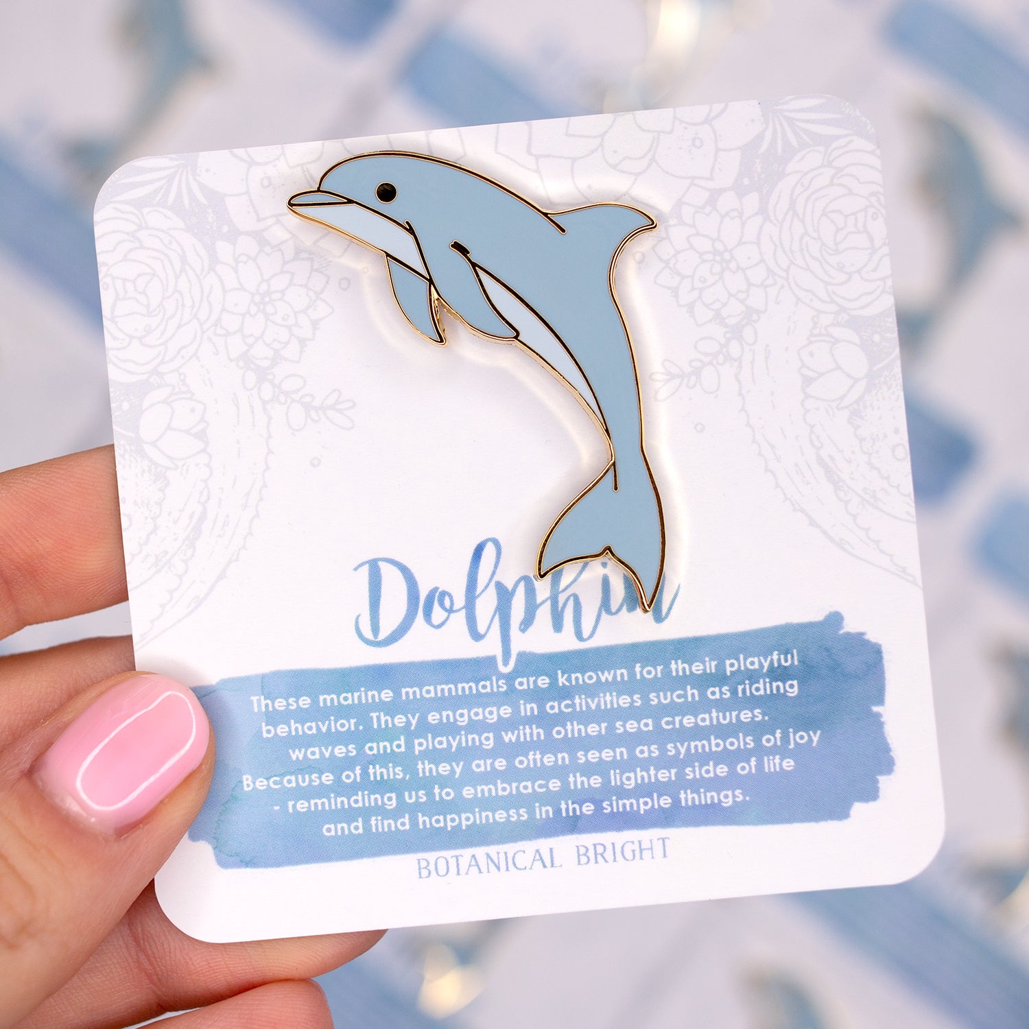 Dolphin Enamel Pin – Botanical Bright