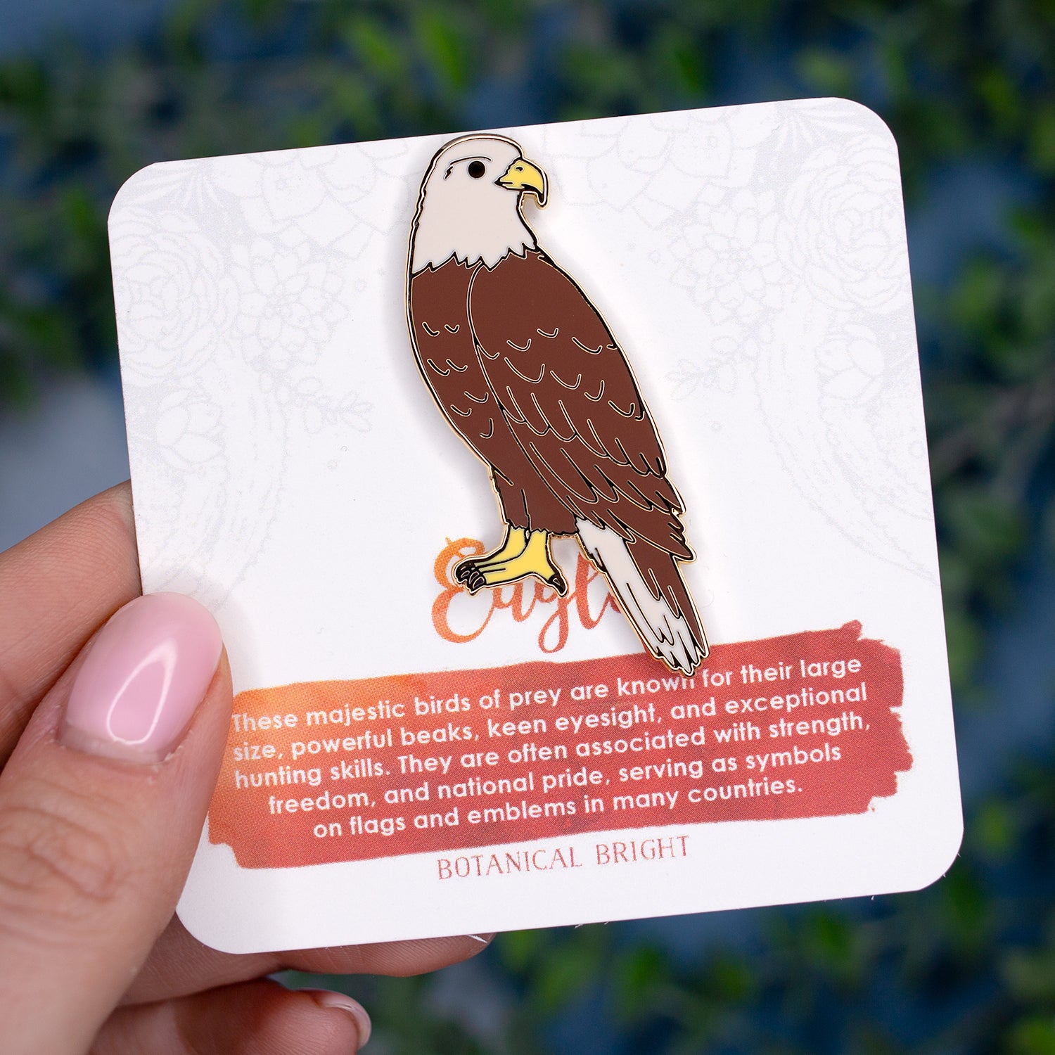 Eagle Enamel Pin – Botanical Bright