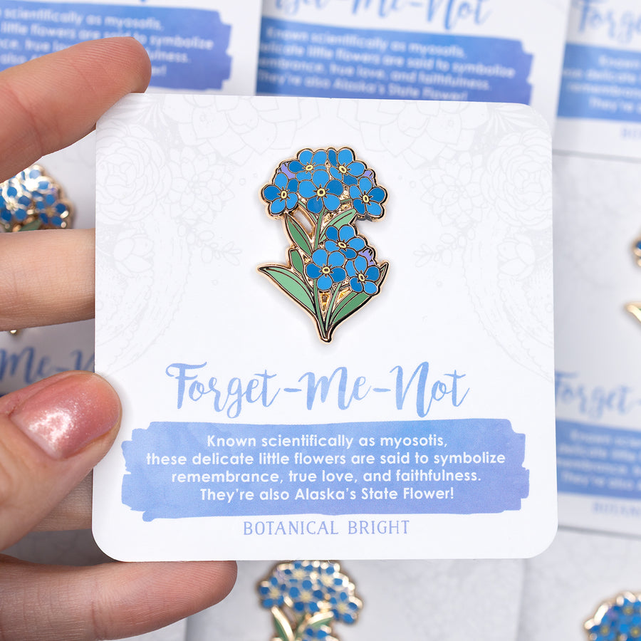 Forget-Me-Not Enamel Pin – Botanical Bright