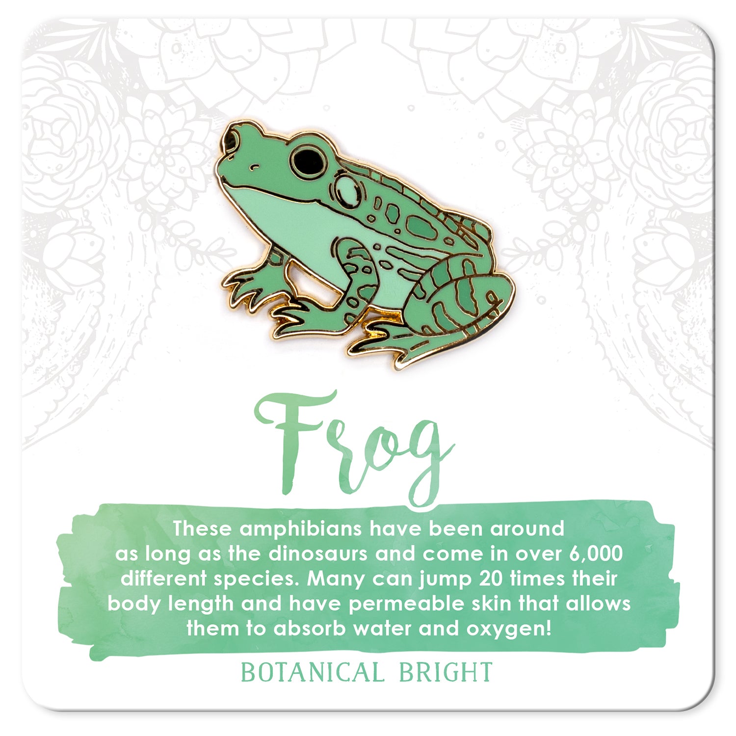Garden Frog Enamel Pin – Botanical Bright