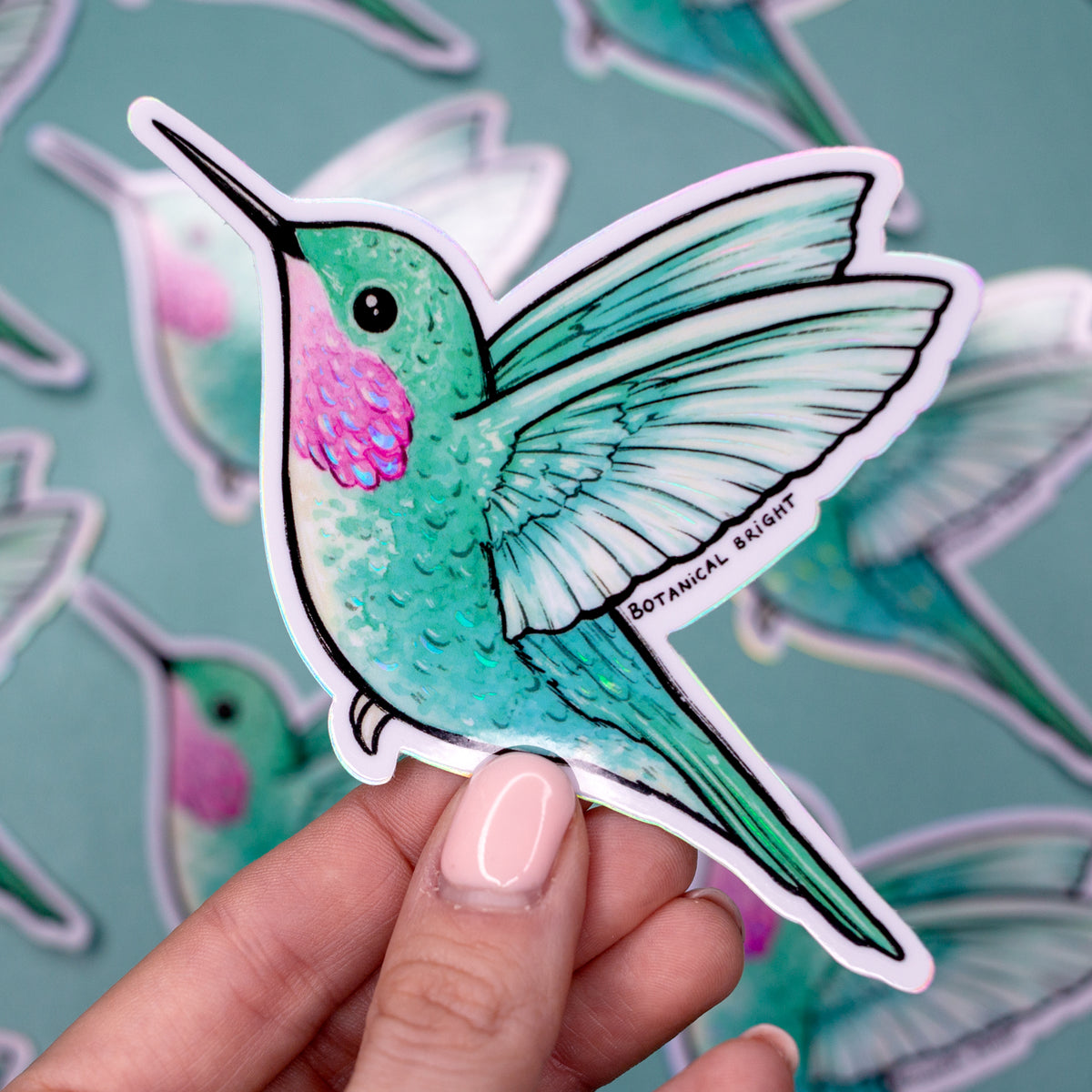 Hummingbird Sticker with Holographic Details – Botanical Bright - Add a ...