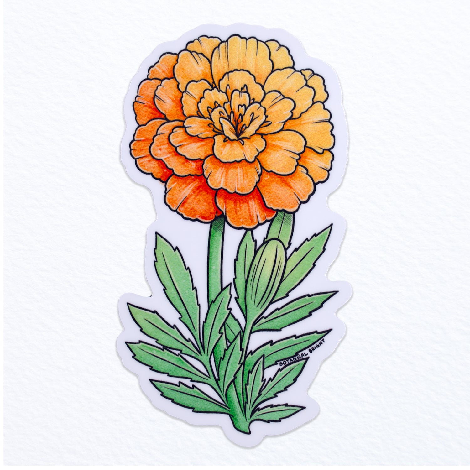 Marigold Waterproof Vinyl Sticker – Botanical Bright