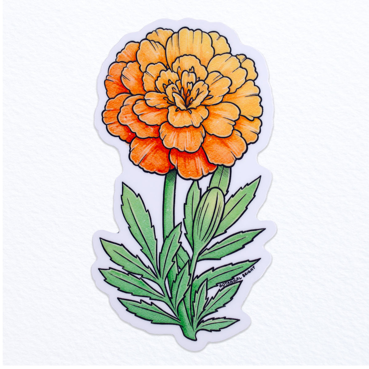 Marigold Waterproof Vinyl Sticker – Botanical Bright - Add a Little ...