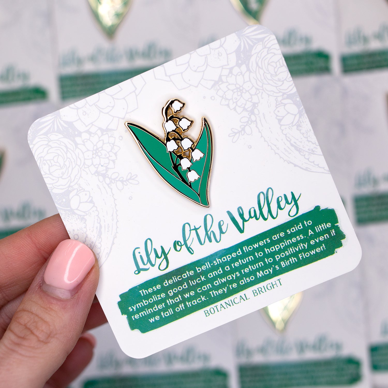 Lily of the Valley Enamel Pin – Botanical Bright - Add a Little Beauty ...
