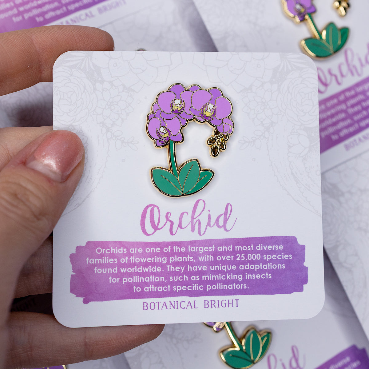 Orchid Enamel Pin – Botanical Bright