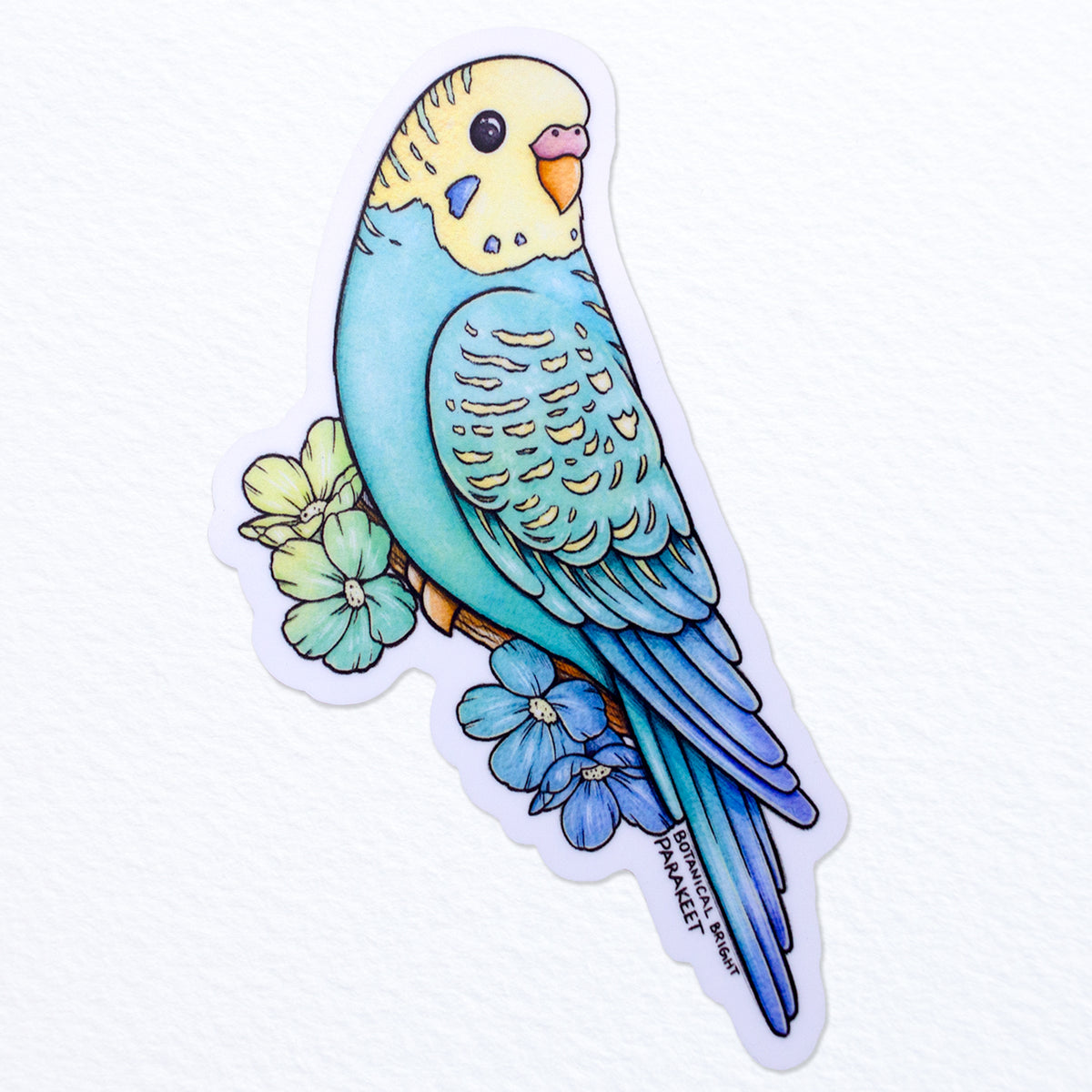 Rainbow Parakeet Waterproof Vinyl Sticker – Botanical Bright