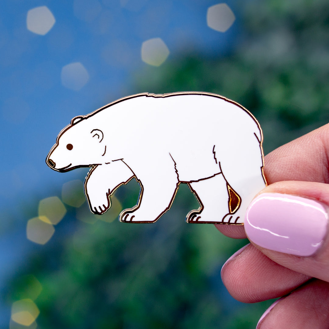 Polar Bear Enamel Pin – Botanical Bright - Add a Little Beauty to Your ...