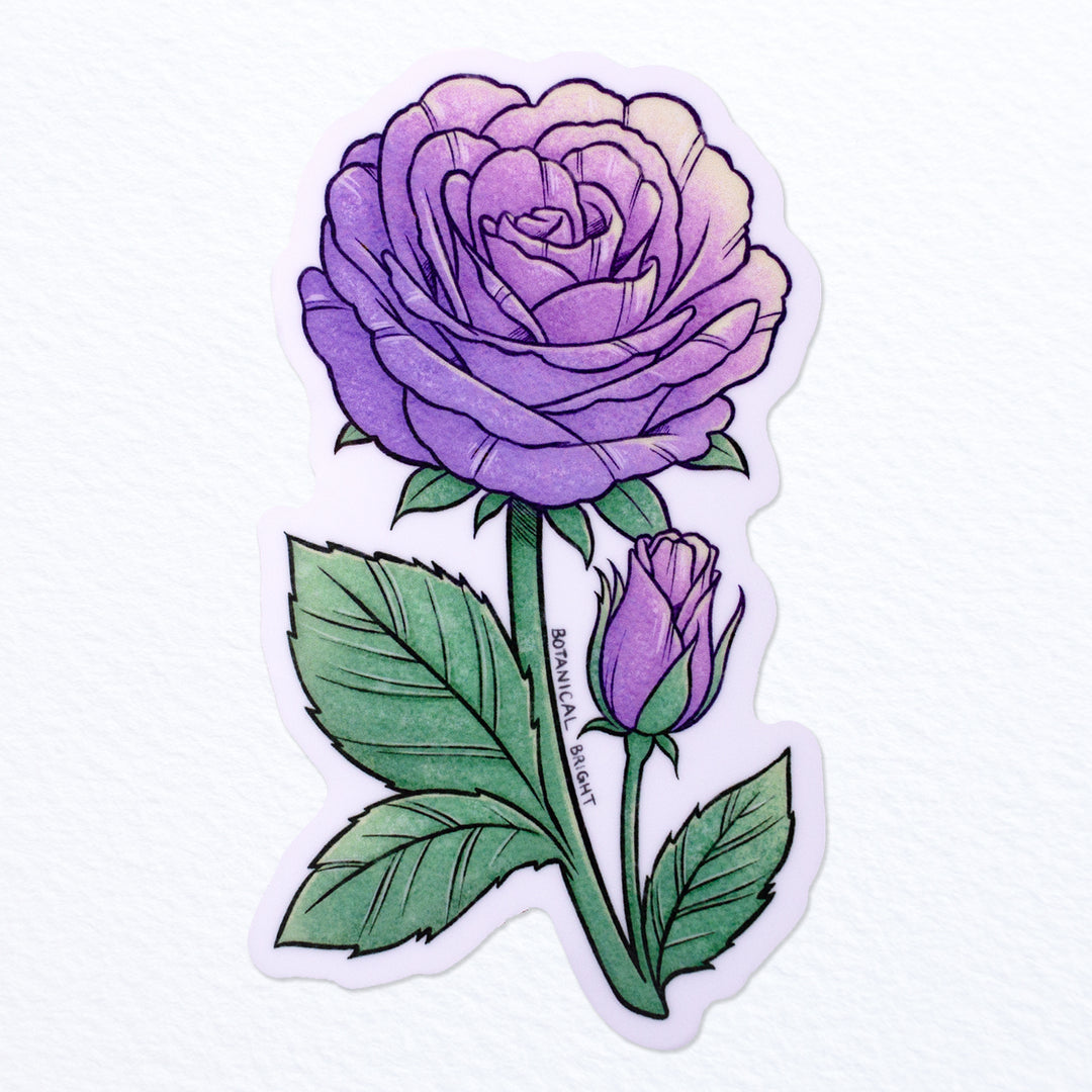 Rose Waterproof Vinyl Sticker – Botanical Bright