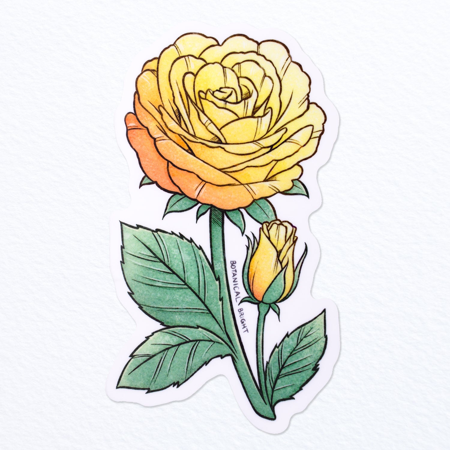 Rose Waterproof Vinyl Sticker – Botanical Bright