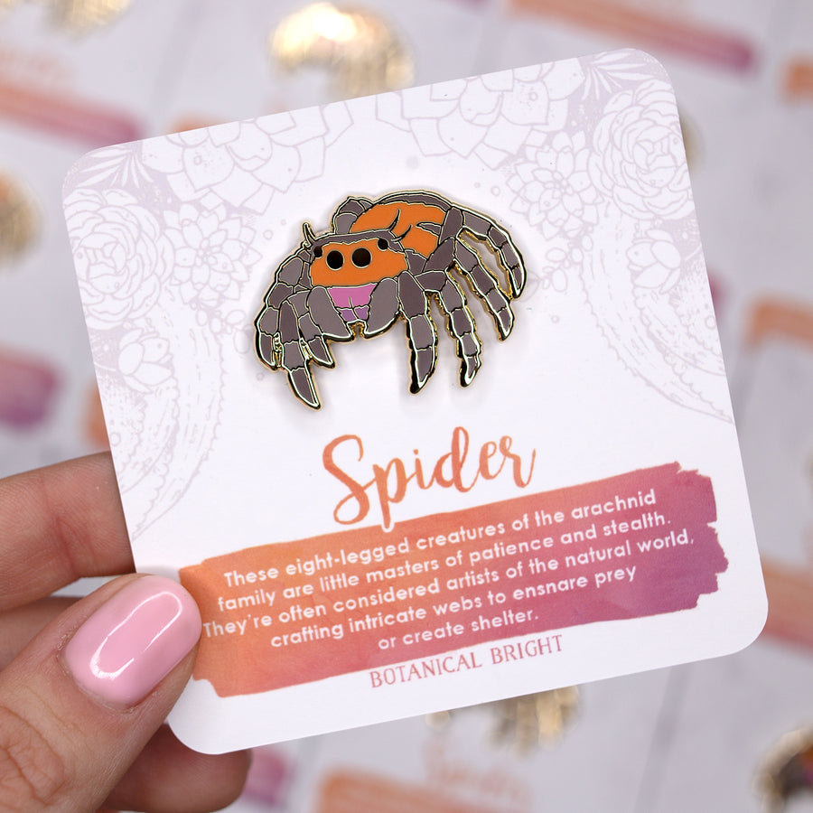 Spider Enamel Pin – Botanical Bright