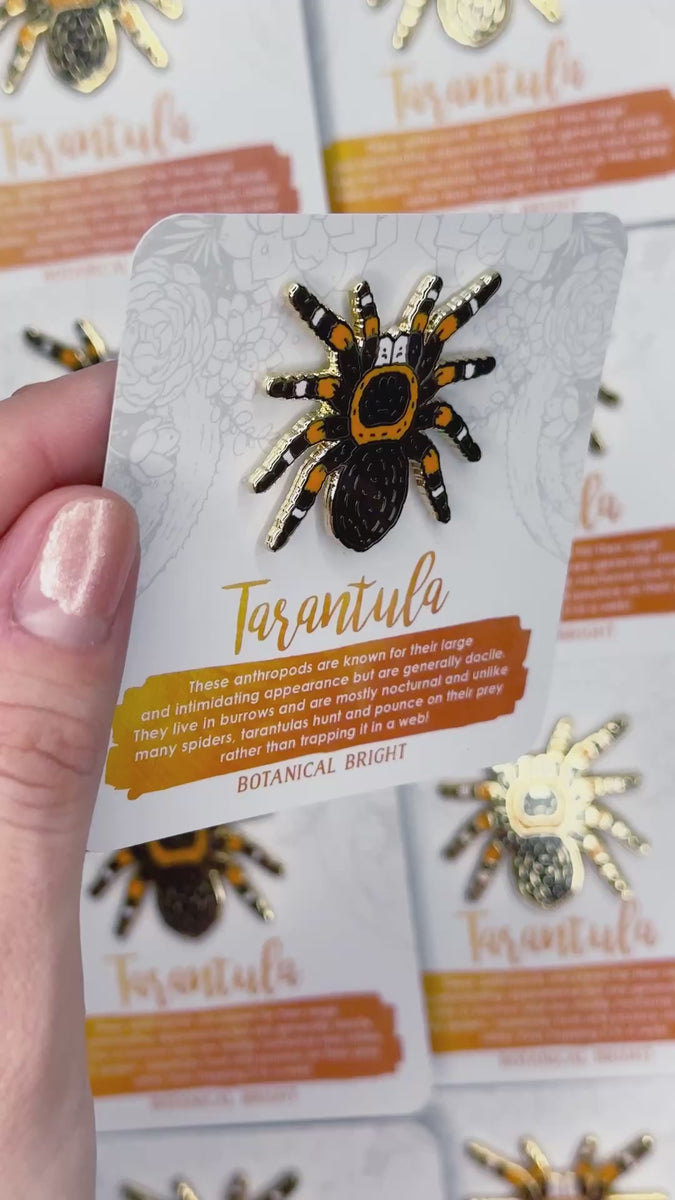 Tarantula Enamel Pin – Botanical Bright