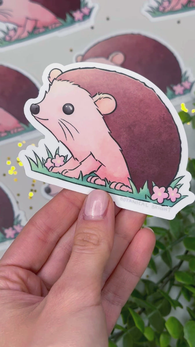 Hedgehog Waterproof Vinyl Sticker – Botanical Bright