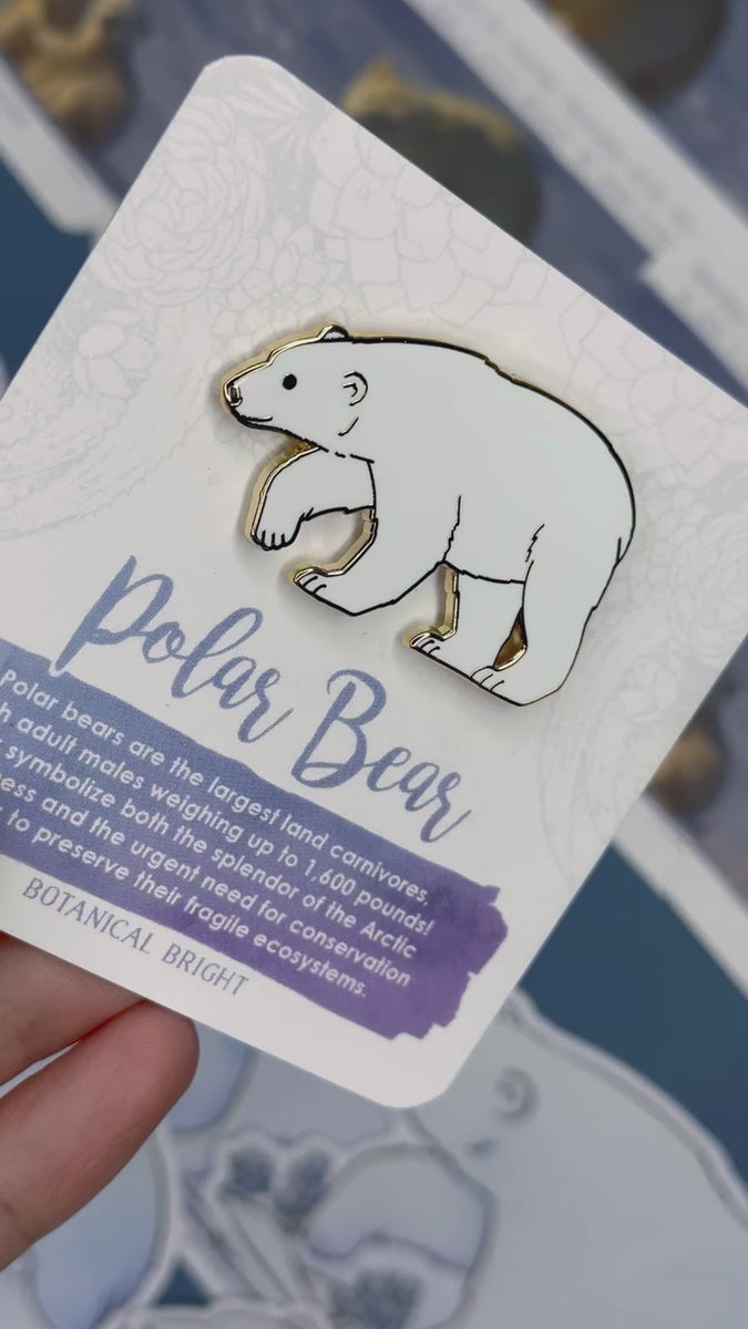 Polar Bear Enamel Pin – Botanical Bright - Add a Little Beauty to Your ...