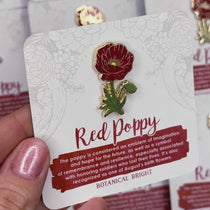 Red Poppy Enamel Pin – Botanical Bright