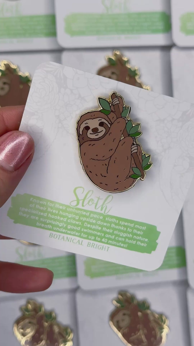 Sloth Enamel Pin – Botanical Bright
