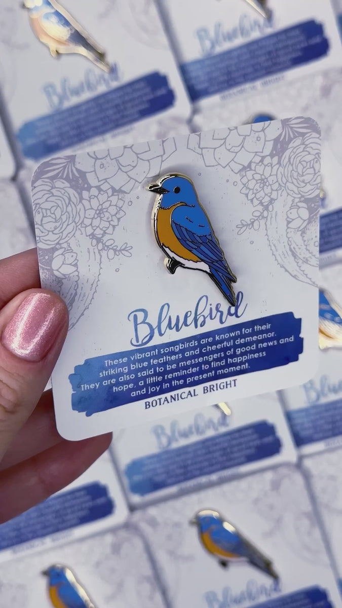Bluebird Enamel Pin – Botanical Bright