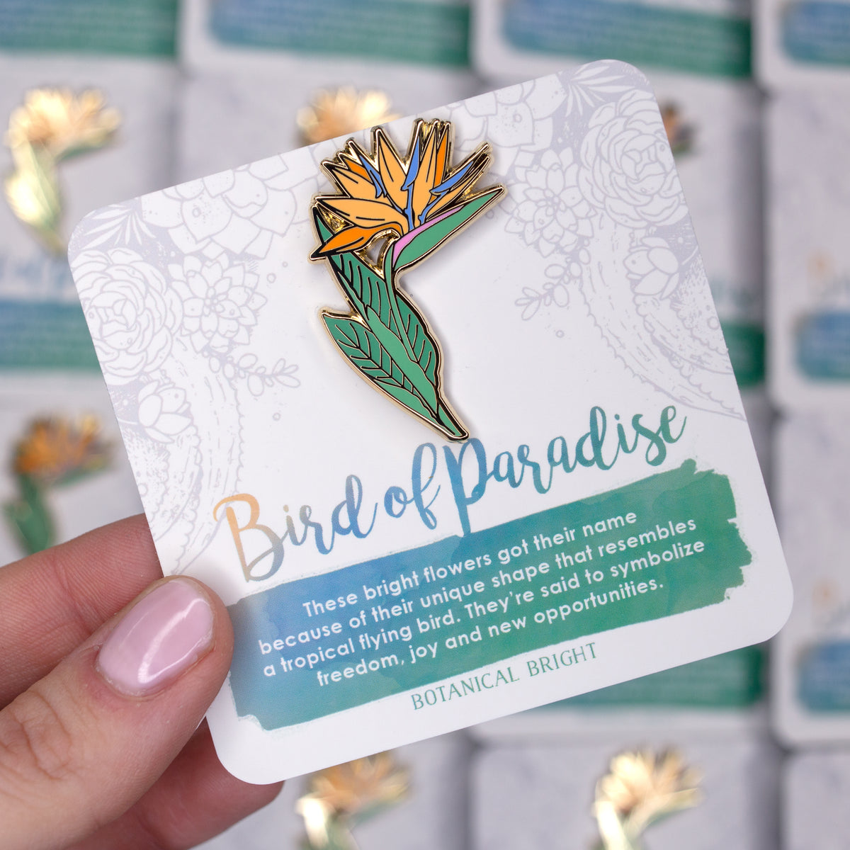 Bird of Paradise Enamel Pin – Botanical Bright - Add a Little Beauty to ...