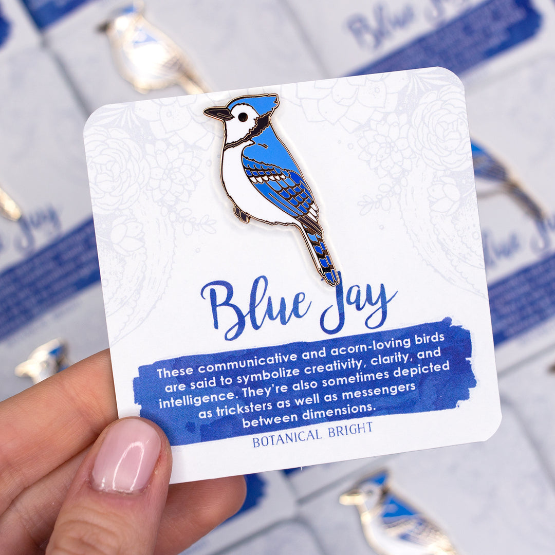Blue Jay Enamel Pin – Botanical Bright