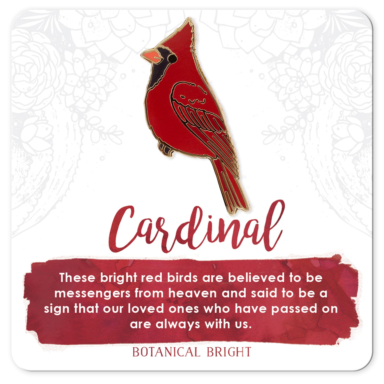 Cardinal Enamel Pin – Botanical Bright - Add a Little Beauty to Your ...