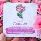 Carnation Enamel Pin – Botanical Bright - Add a Little Beauty to Your ...