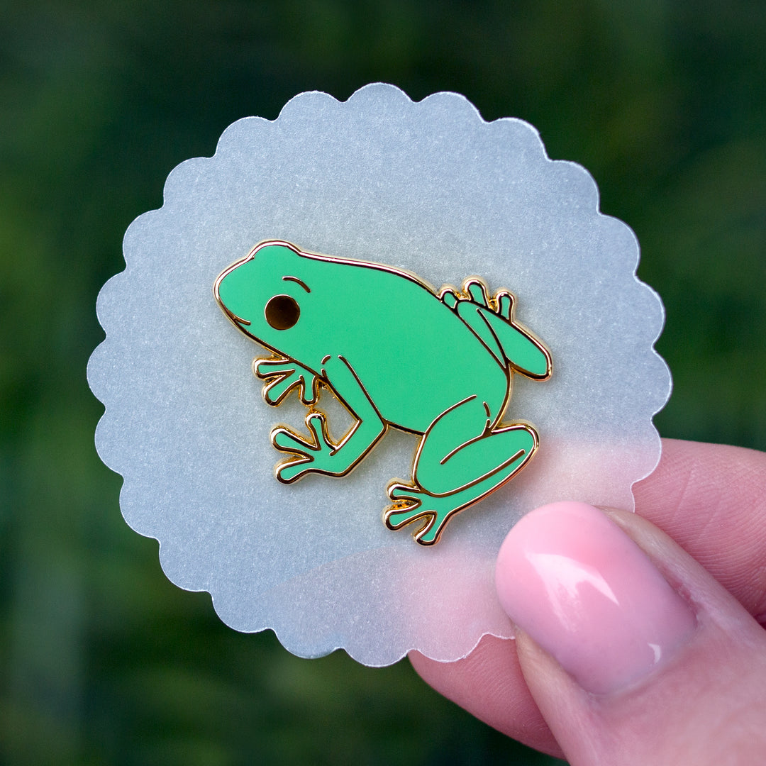 Garden Frog Enamel Pin – Botanical Bright