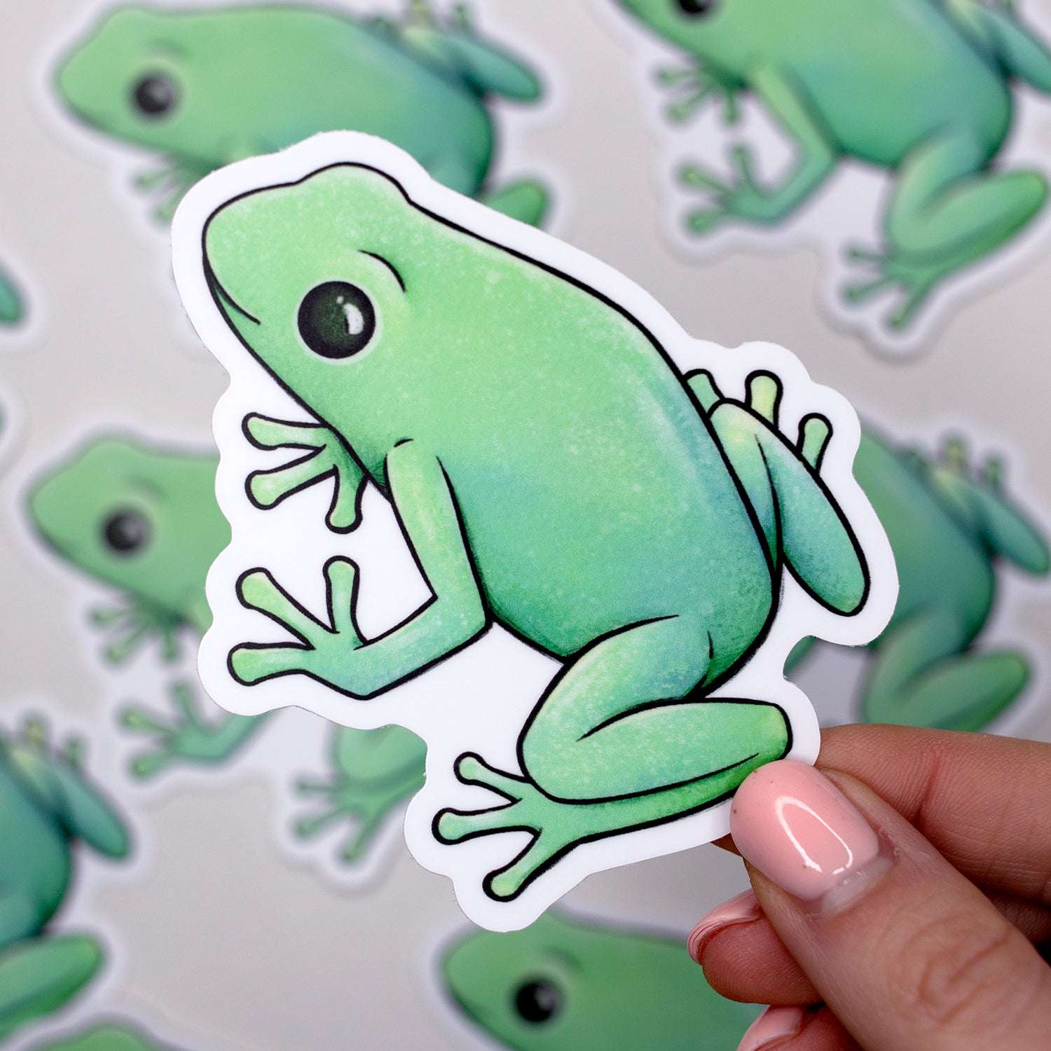 Garden Frog Waterproof Sticker – Botanical Bright