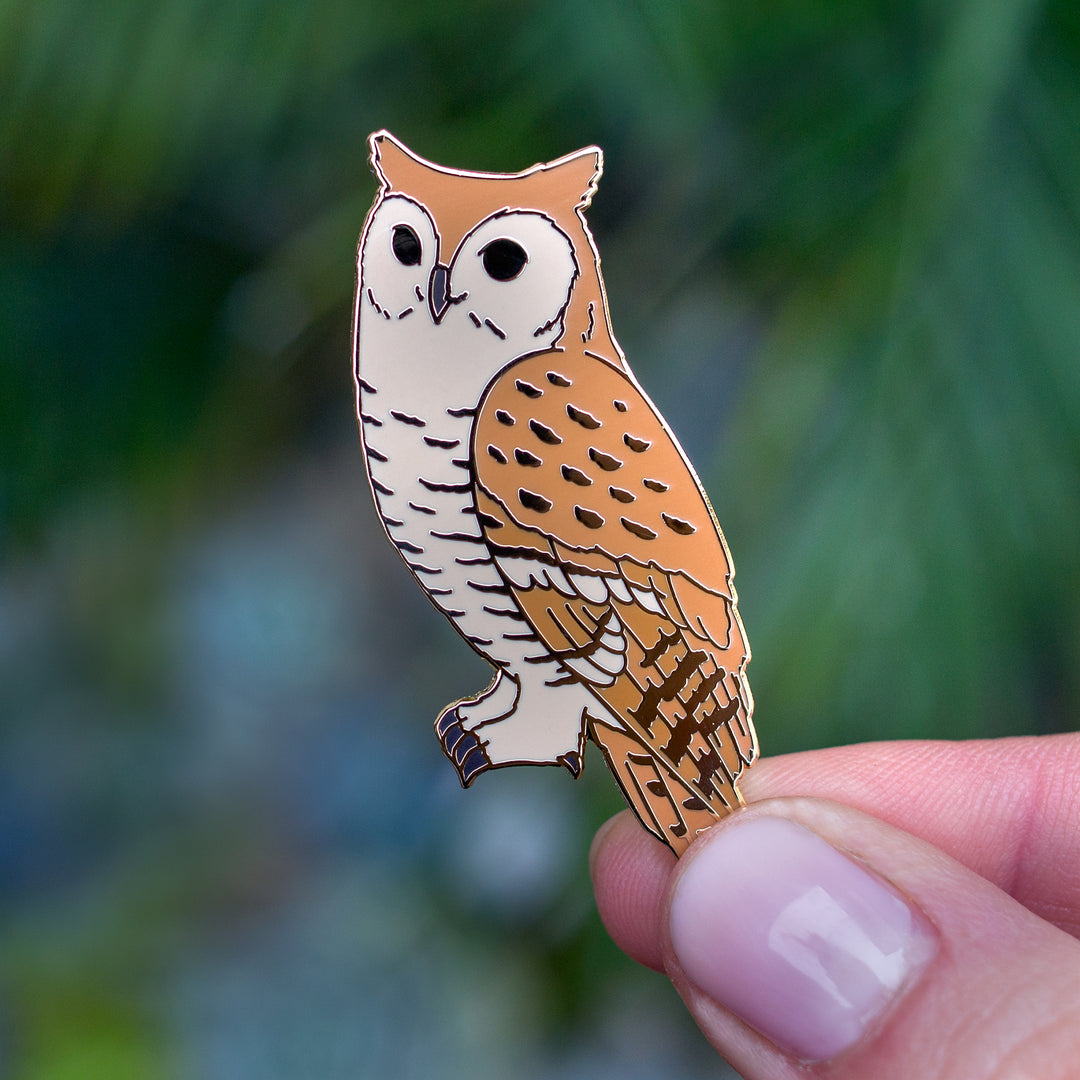 Great Horned Owl Enamel Pin – Botanical Bright - Add a Little Beauty to ...