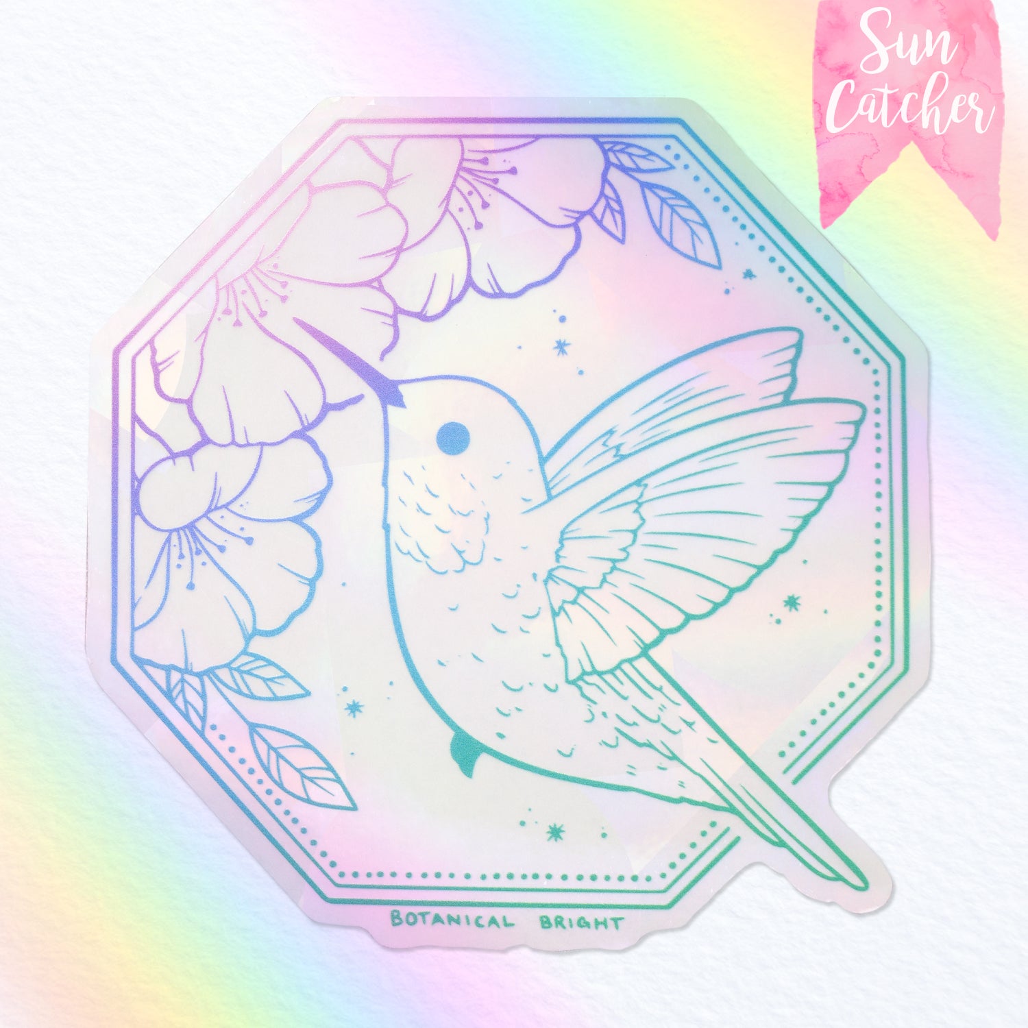 Hummingbird Sun Catcher Rainbow Maker Window Sticker – Botanical Bright