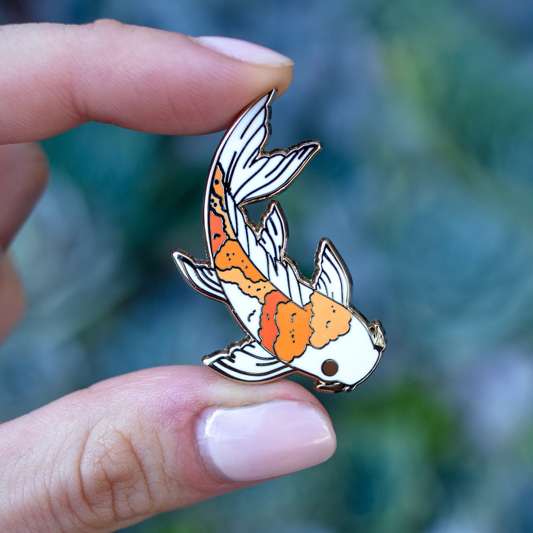 Koi Fish Enamel Pin – Botanical Bright - Add a Little Beauty to Your ...