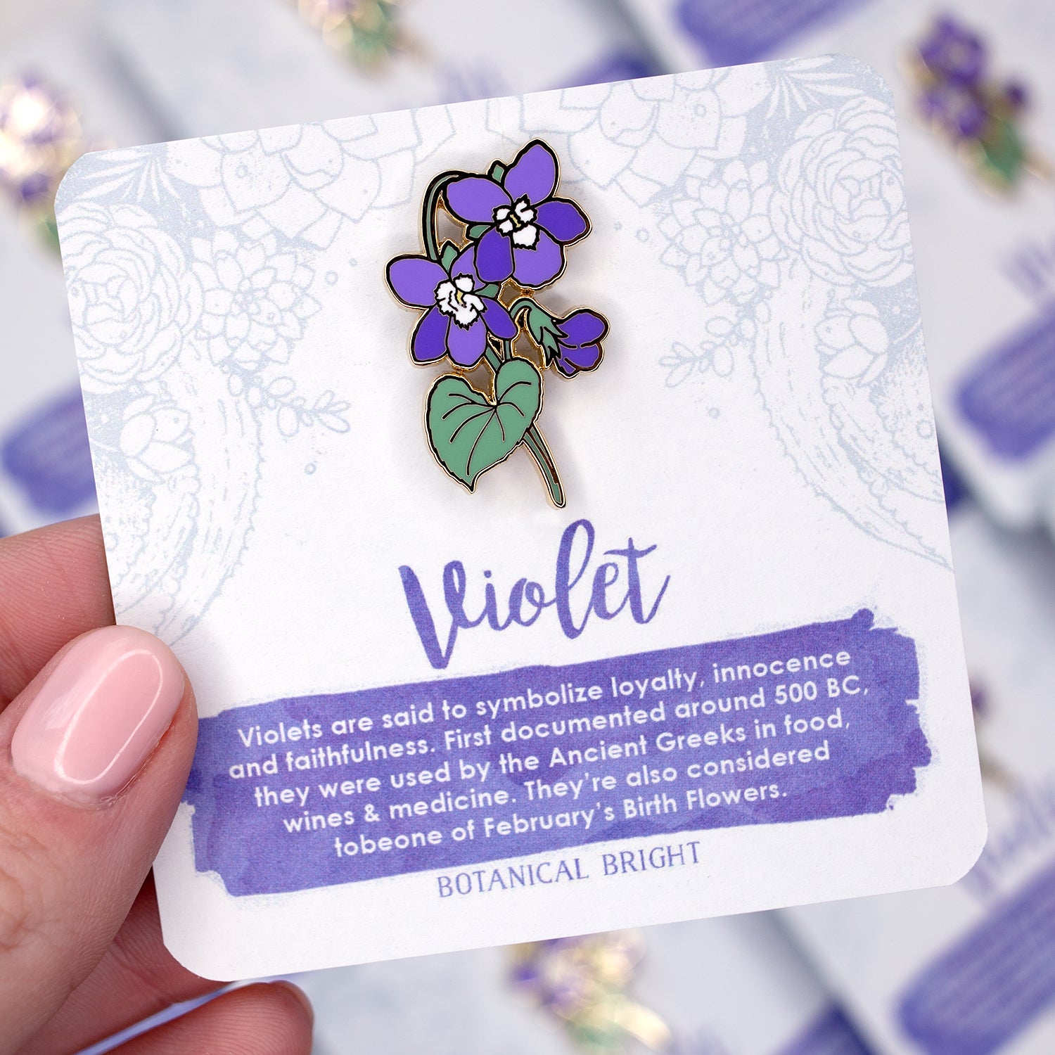 Violet Enamel Pin – Botanical Bright